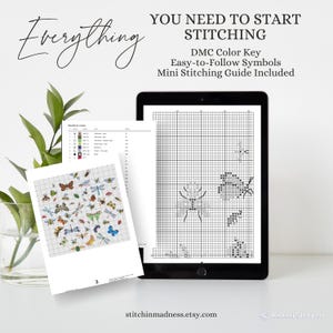 Mini Insect Cross Stitch Pattern PDF – Butterfly, Bee, Dragonfly & Bug ...