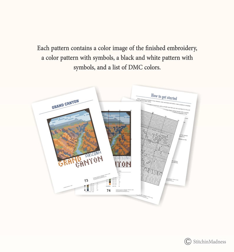 Badlands National Park Cross Stitch Patterns Mini Cross - Etsy