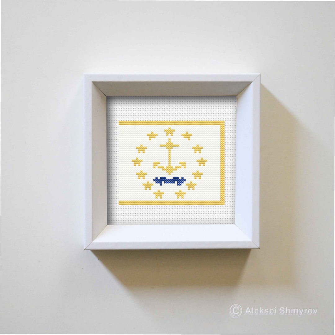 Rhode Island State Flag Cross Stitch Pattern, America Flag, Mini Cross ...