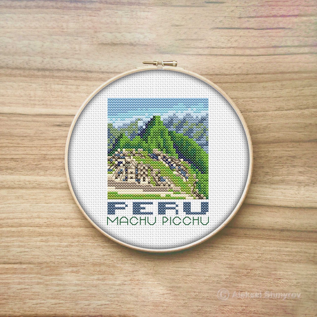 Peru Travel Cross Stitch Pattern, Machu Picchu, Mini Cross Stitch ...