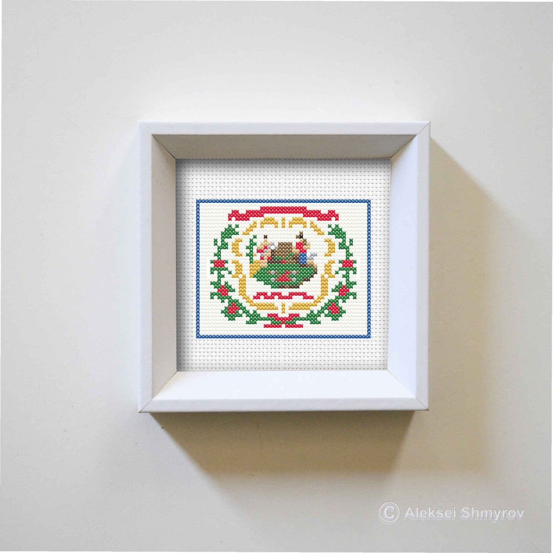 West Virginia State Flag Cross Stitch Pattern, America Flag, Mini Cross ...
