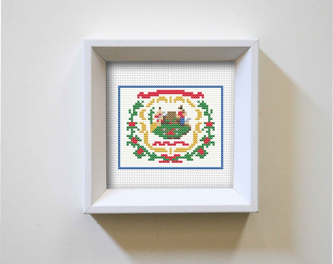 West Virginia State Flag Cross Stitch Pattern, America Flag, Mini Cross ...