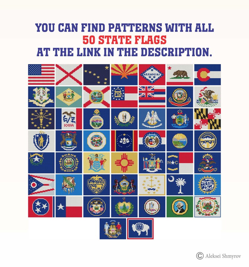 Arizona State Flag Cross Stitch Pattern America Flag Mini - Etsy
