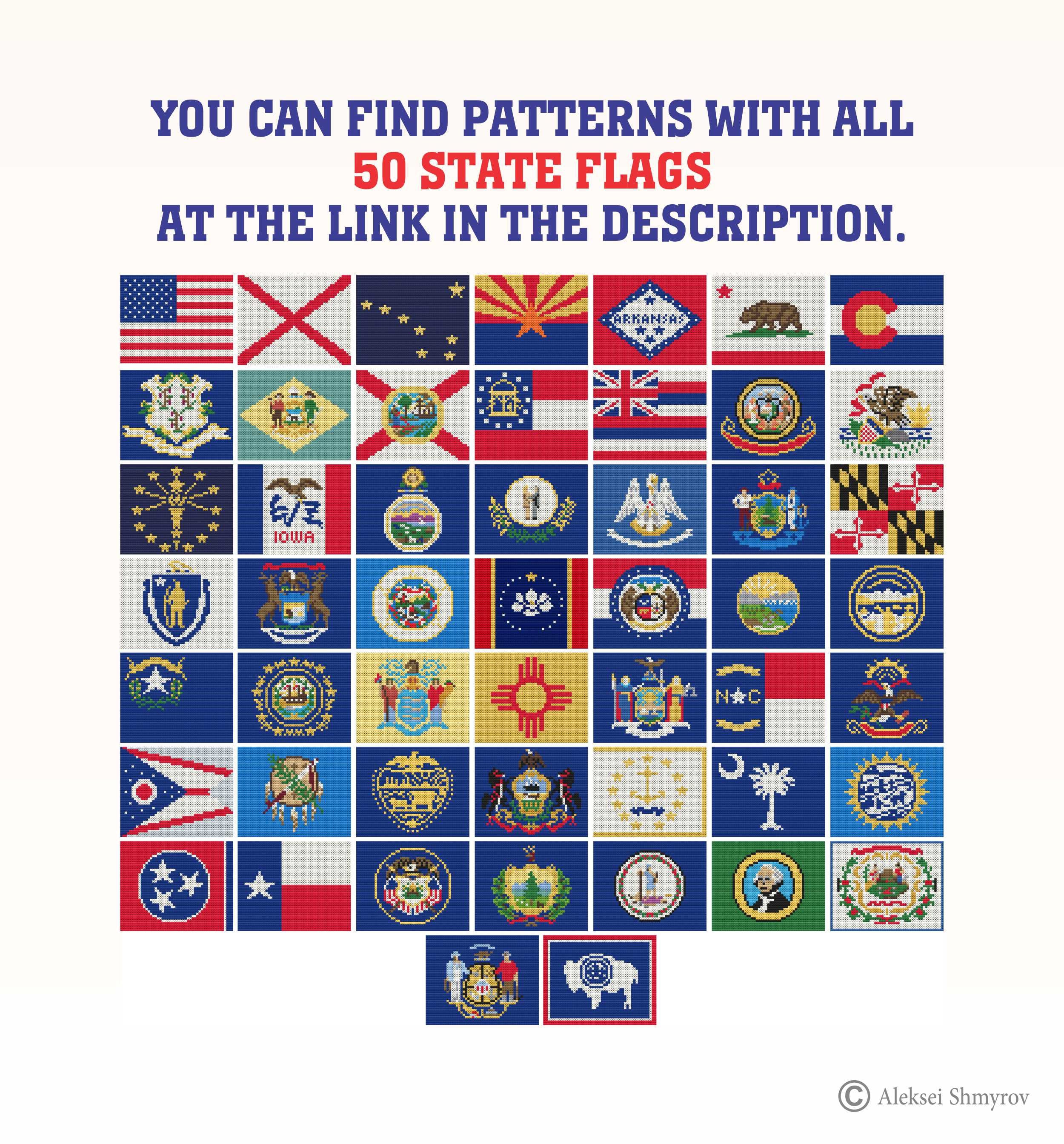 Ohio State Flag Cross Stitch Pattern, America Flag, Mini Cross Stitch ...