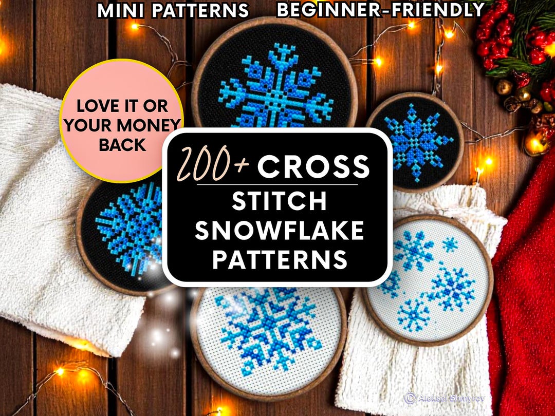 Snowflakes Cross Stitch Pattern, Mini Cross Stitch, Easy Cross Stitch ...