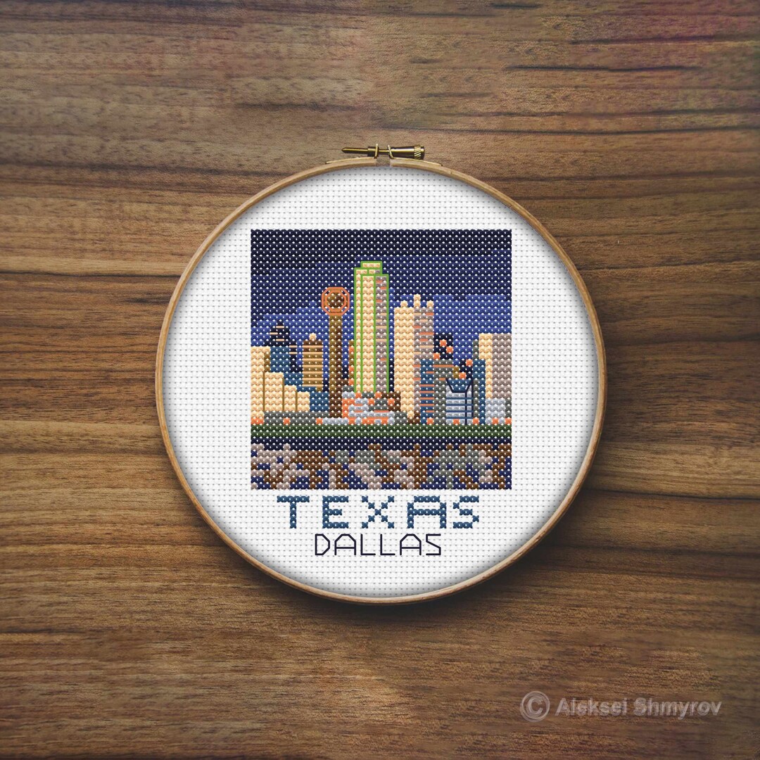 Texas Dallas City Cross Stitch Pattern, Mini Cross Stitch Pattern, Easy ...