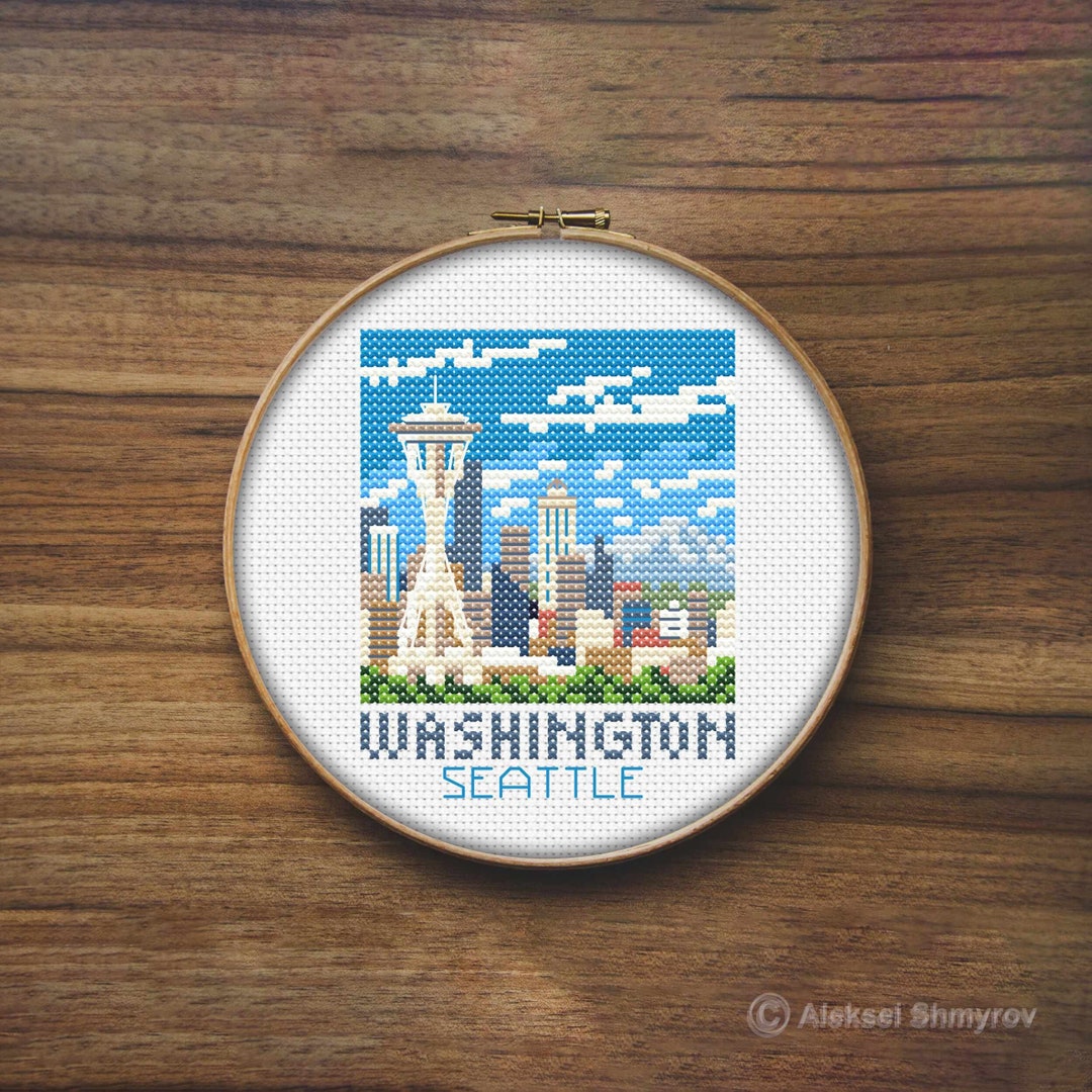 Washington Seattle City Cross Stitch Pattern, Mini Cross Stitch Pattern ...