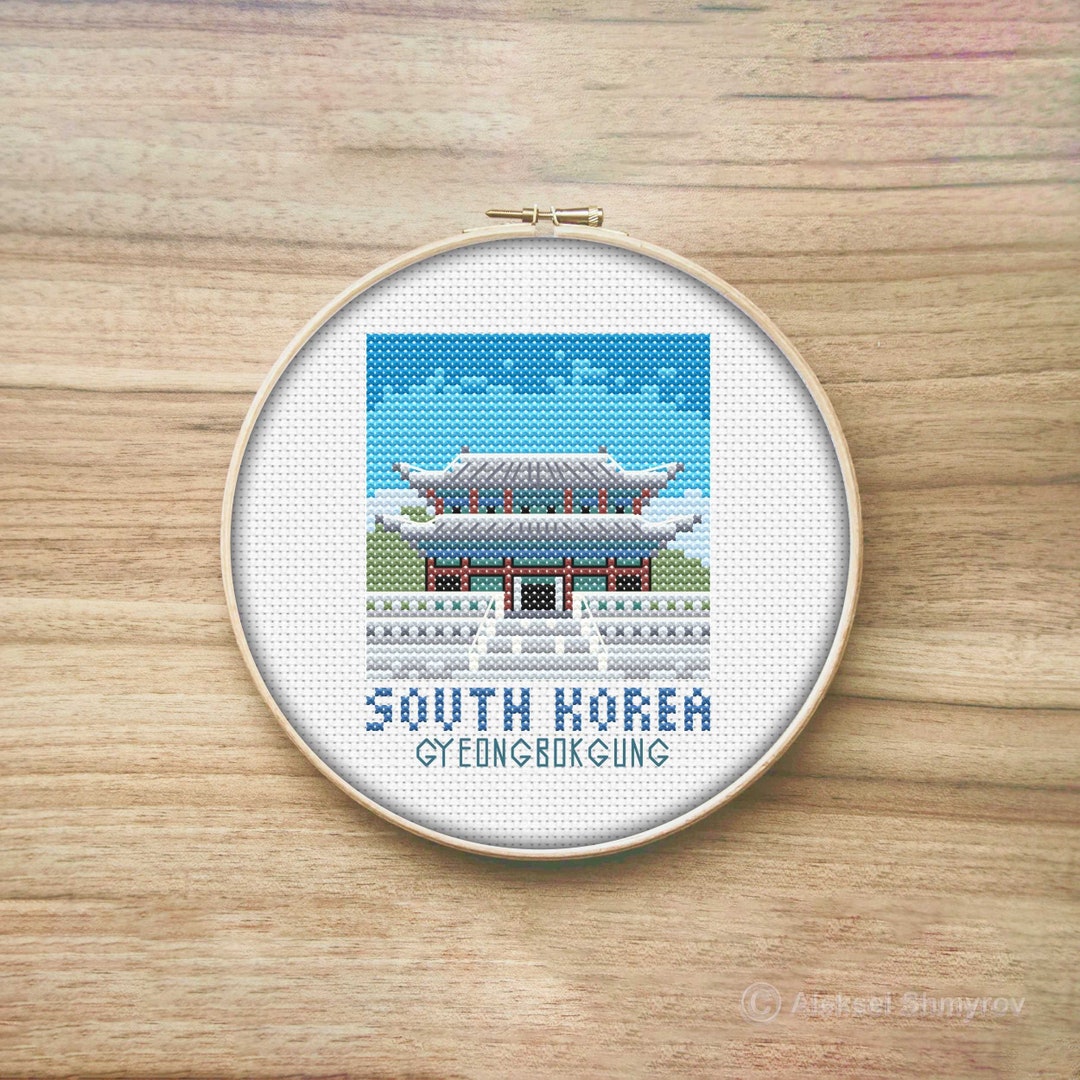 South Korea Travel Cross Stitch Pattern, Mini Cross Stitch Pattern ...