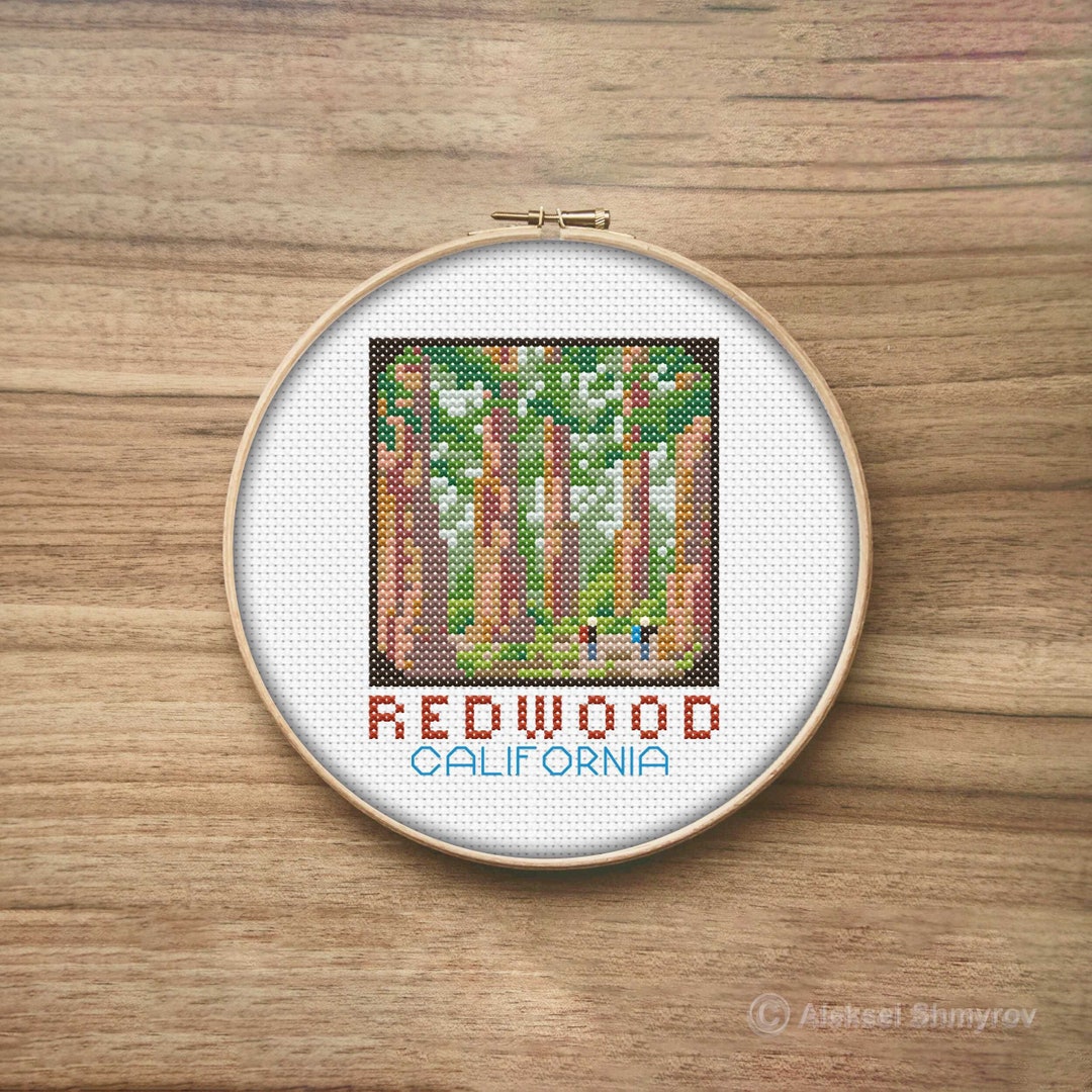 Redwood National Park Cross Stitch Patterns, Mini Cross Stitch Pattern ...