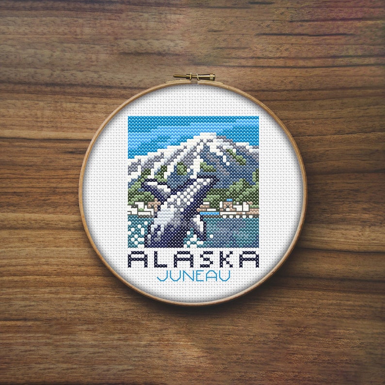 Alaska Juneau City Cross Stitch Pattern Mini Cross Stitch - Etsy