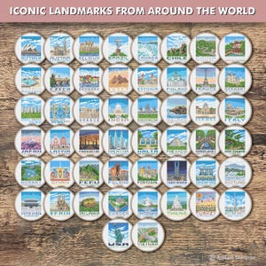 World Famous Locations Cross Stitch Pattern PDF - 40+ Mini Landmarks ...