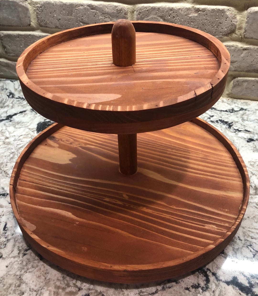 Wooden Two Tiered Tray - Etsy