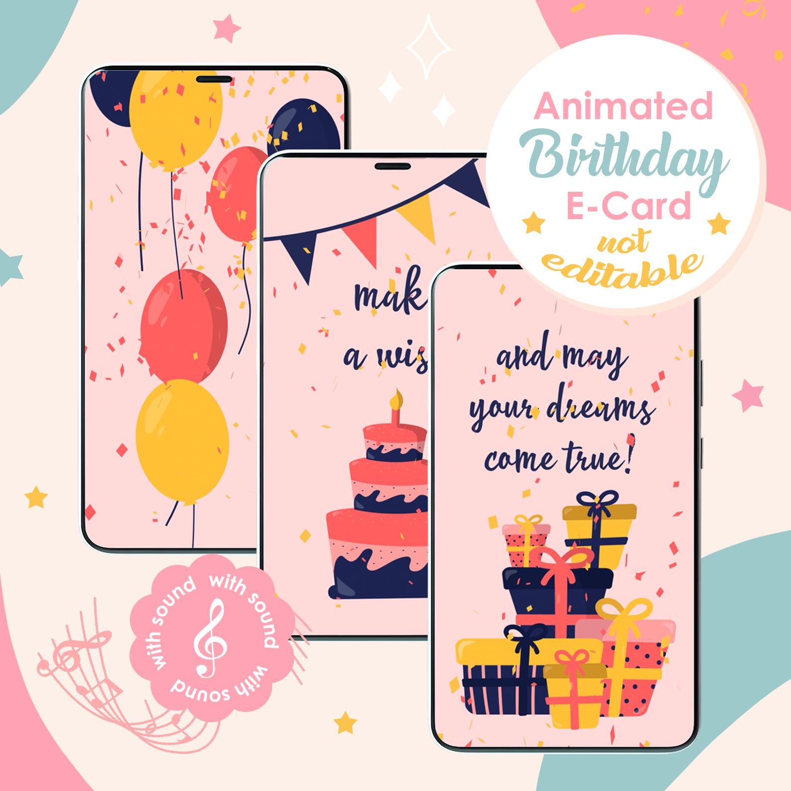Minimalist Animated Birthday Card | Simple Digital Ecard | Instant ...