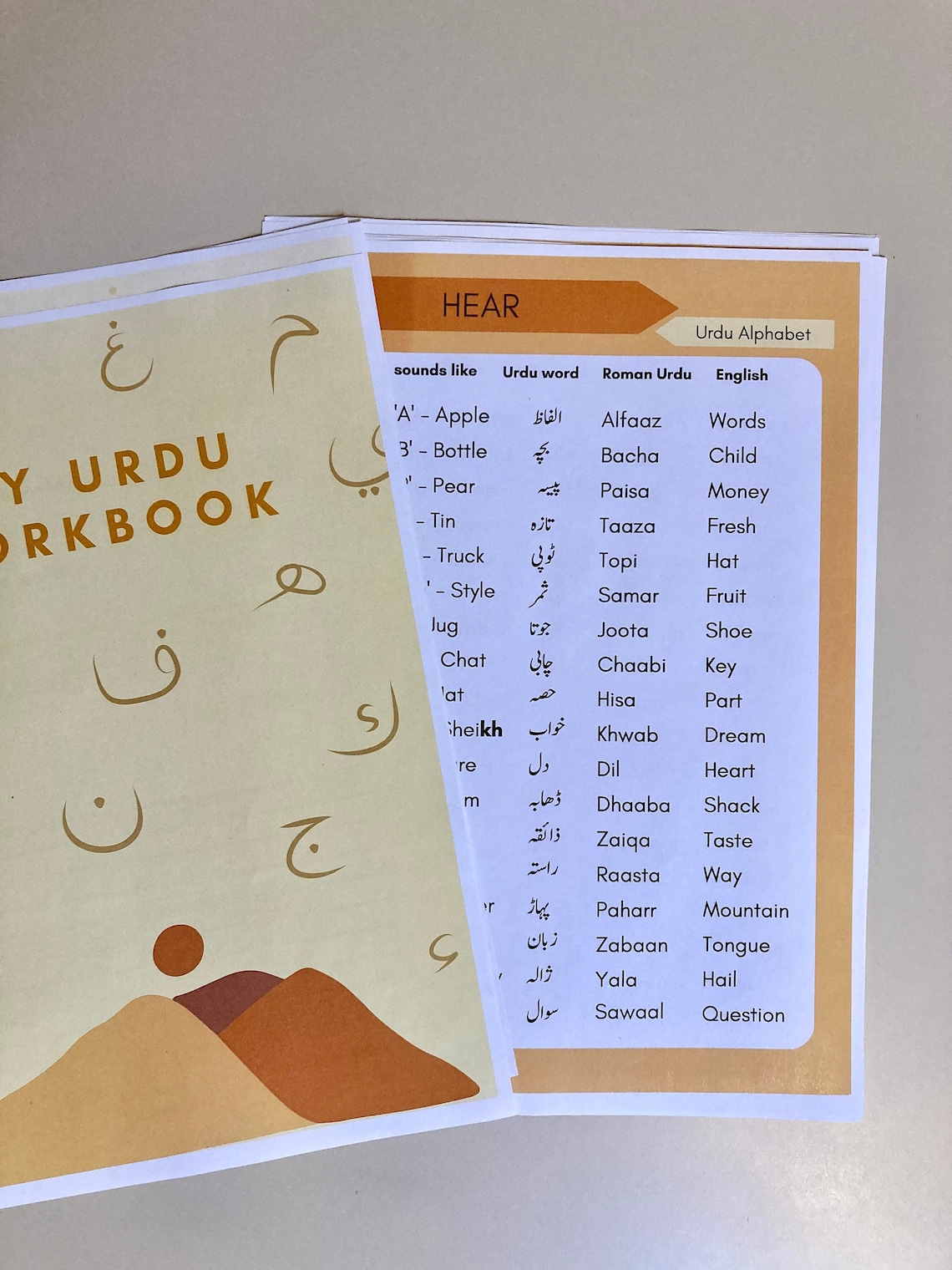 Learn Urdu - My Urdu Workbook Worksheet - Alphabet, Numbers, Time ...