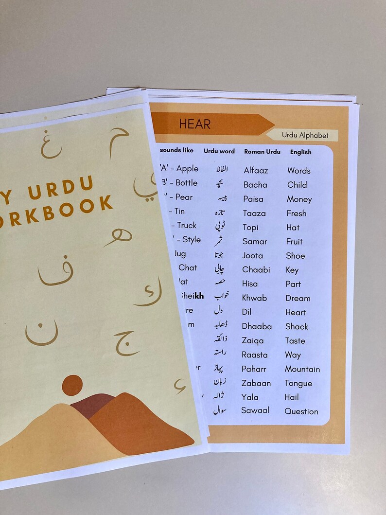 Learn Urdu - My Urdu Workbook Worksheet - Alphabet, Numbers, Time ...