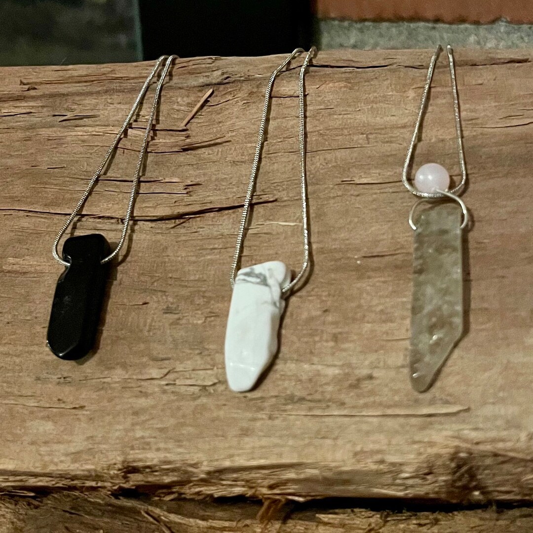 Gemstone Crystal Shard Necklace - Etsy