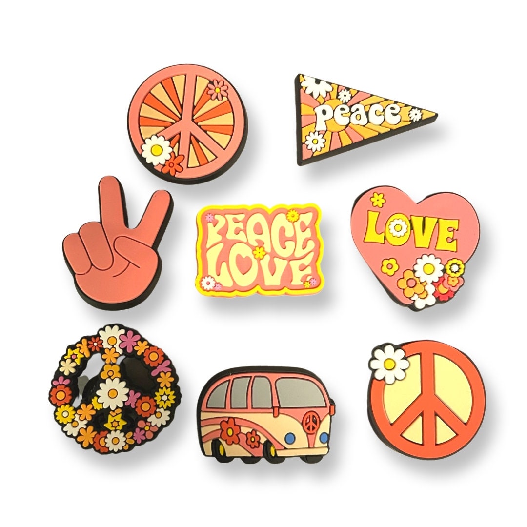 Peace and Love Croc Charms - Decorative Shoe Charms for Crocs ...