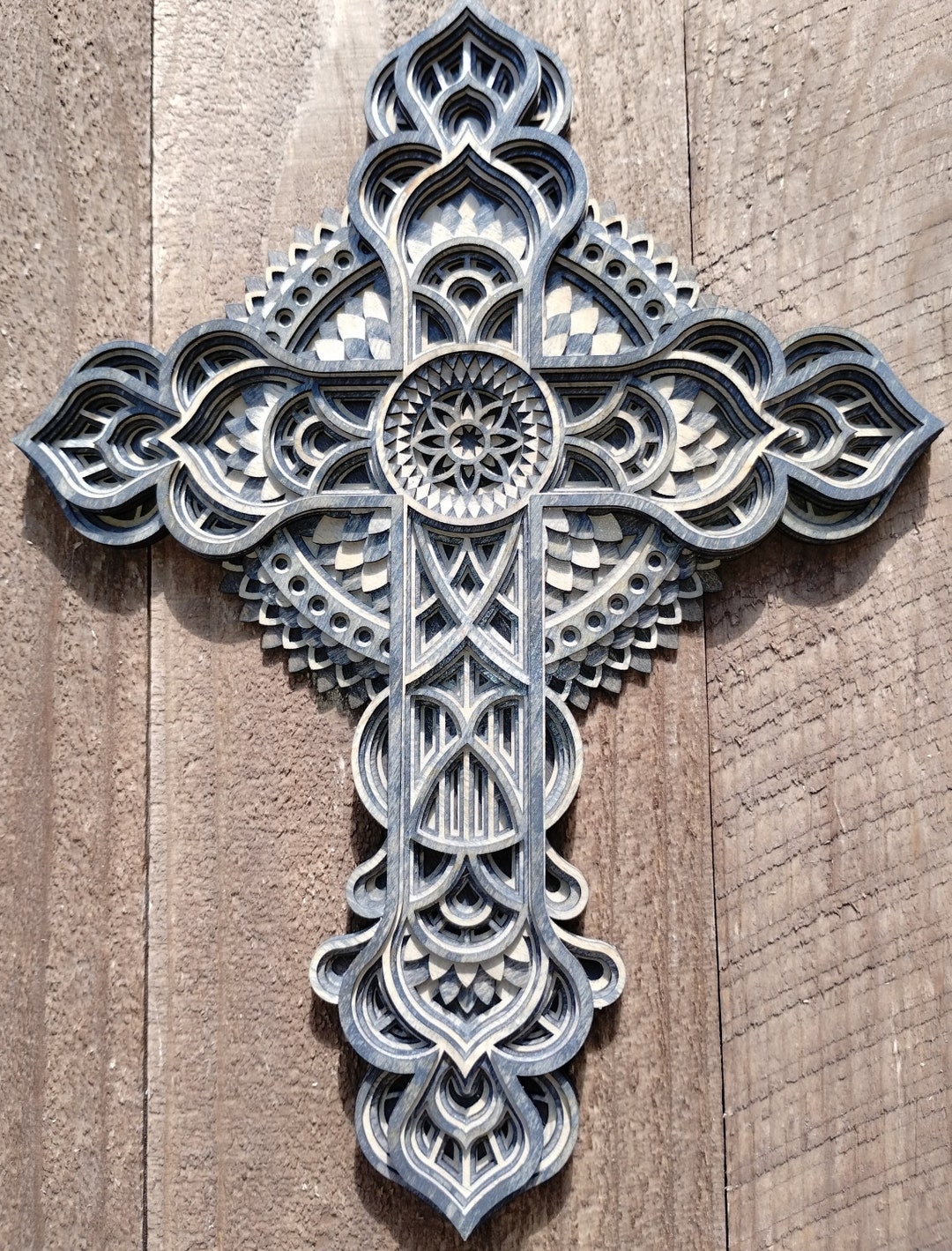 Mandala Cross, Wooden Cross, Laser Cut, Wall Decor - Etsy