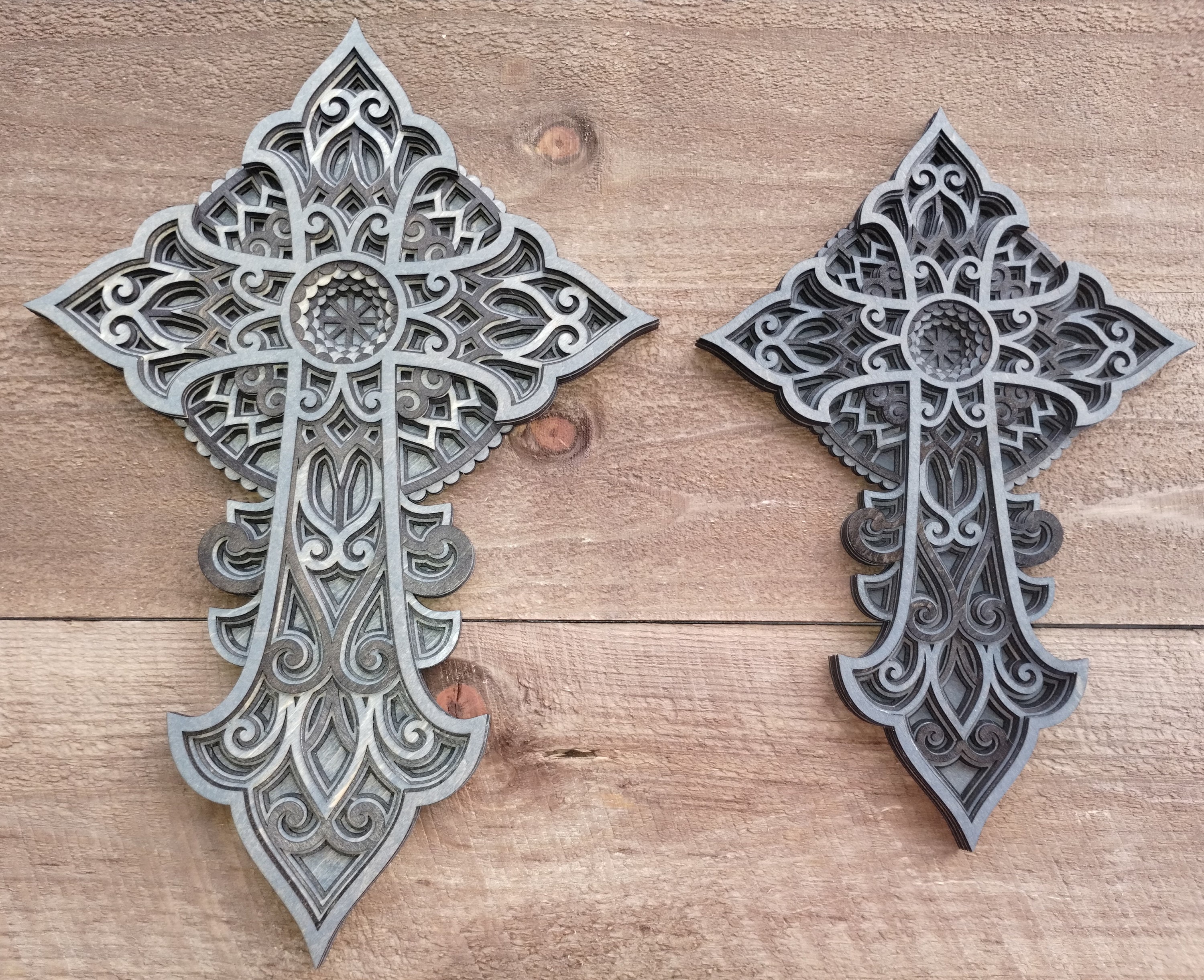 Mandala Cross, Wooden Cross, Layered Cross - Etsy