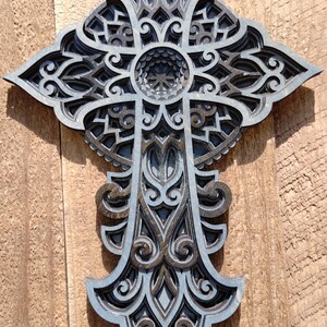 Mandala Cross, Wooden Cross, Layered Cross - Etsy