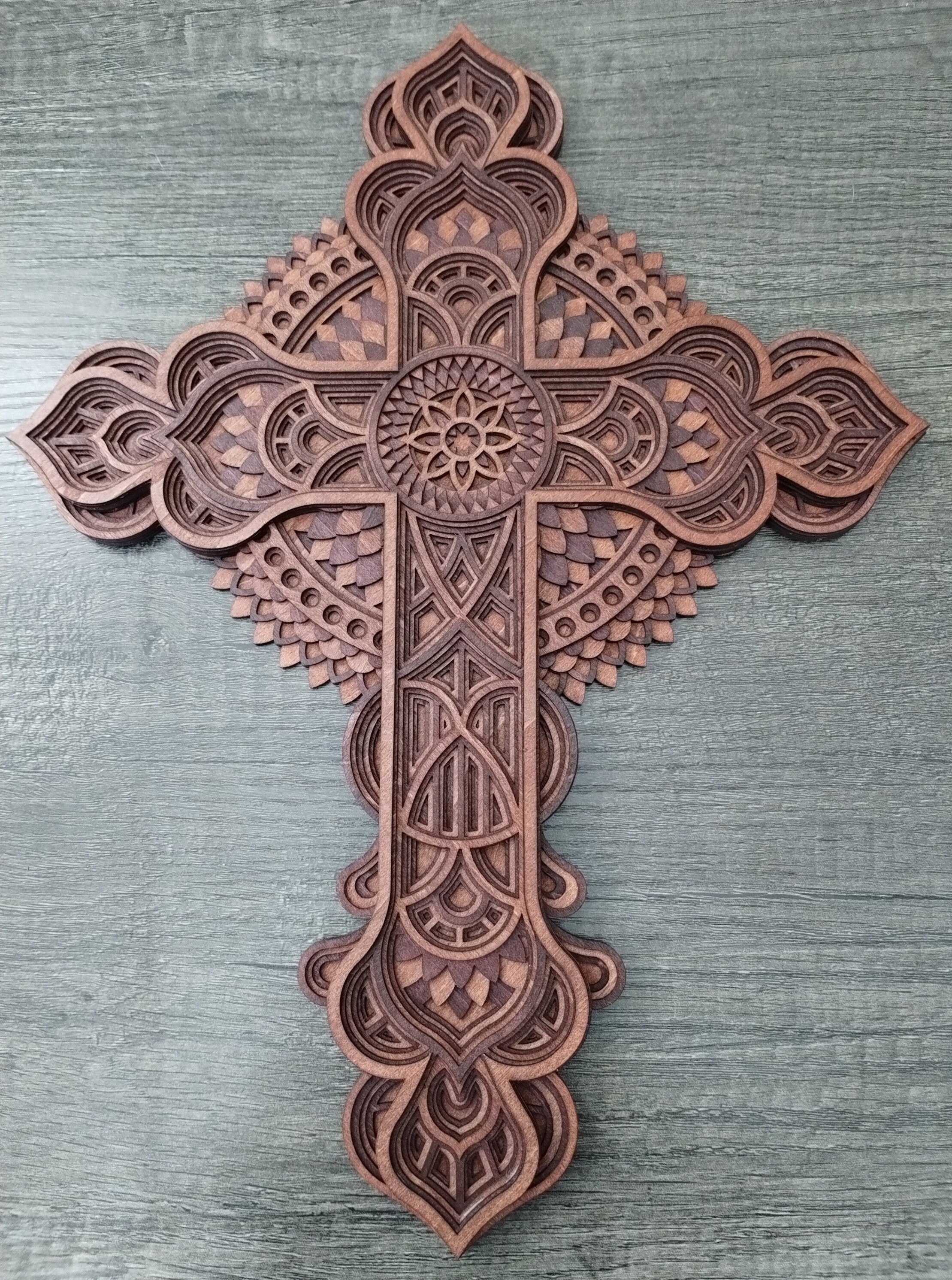 Mandala Cross, Wooden Cross, Laser Cut, Wall Decor - Etsy