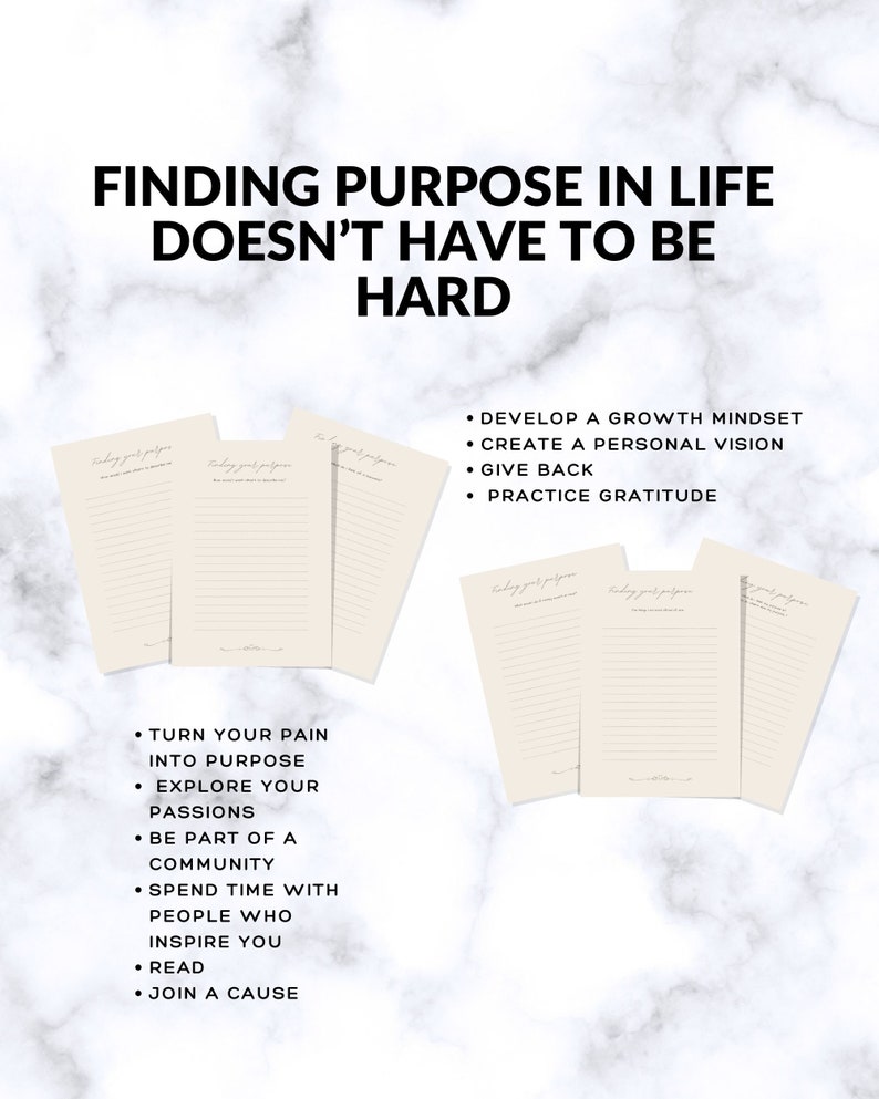 Workbook Finding My Purpose, Self Leadership Journal, Find Your Passion ...
