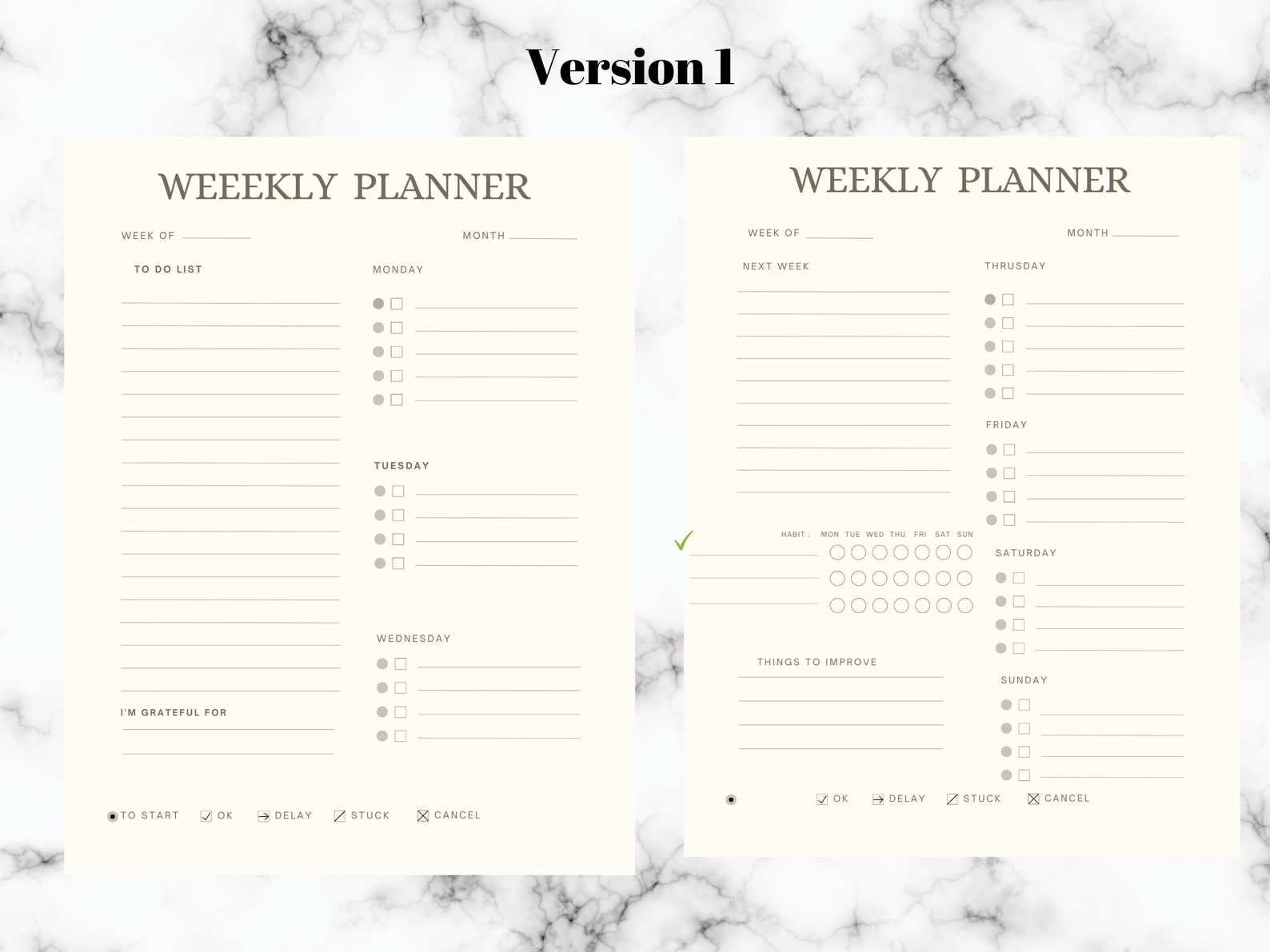 Weekly Planner|weekly Planner Printable| Week at a Glance, Weekly ...