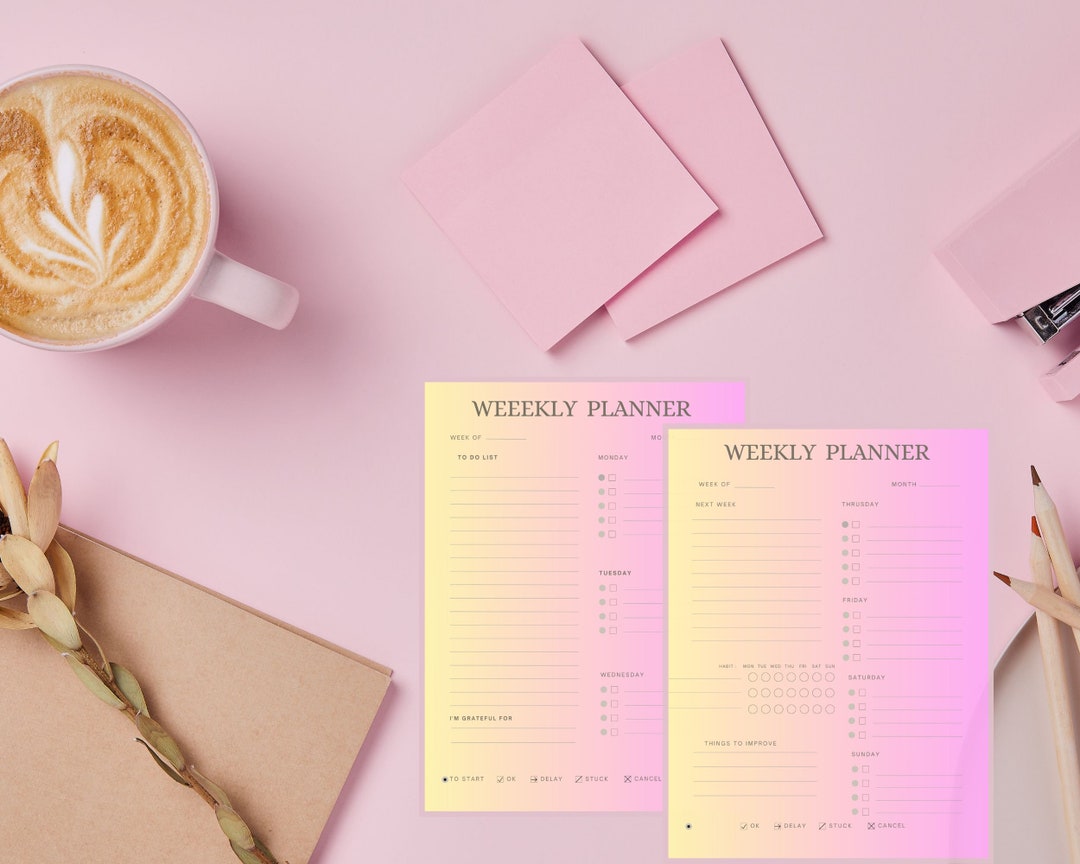 Weekly Planner|weekly Planner Printable| Week at a Glance, Weekly ...
