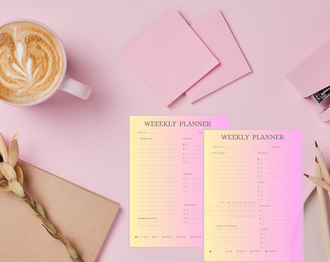 Weekly Planner|weekly Planner Printable| Week at a Glance, Weekly ...