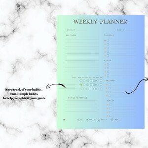 Weekly Planner|weekly Planner Printable| Week at a Glance, Weekly ...