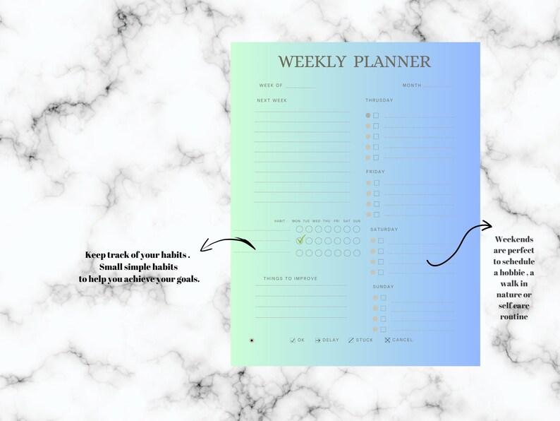 Weekly Planner|weekly Planner Printable| Week at a Glance, Weekly ...