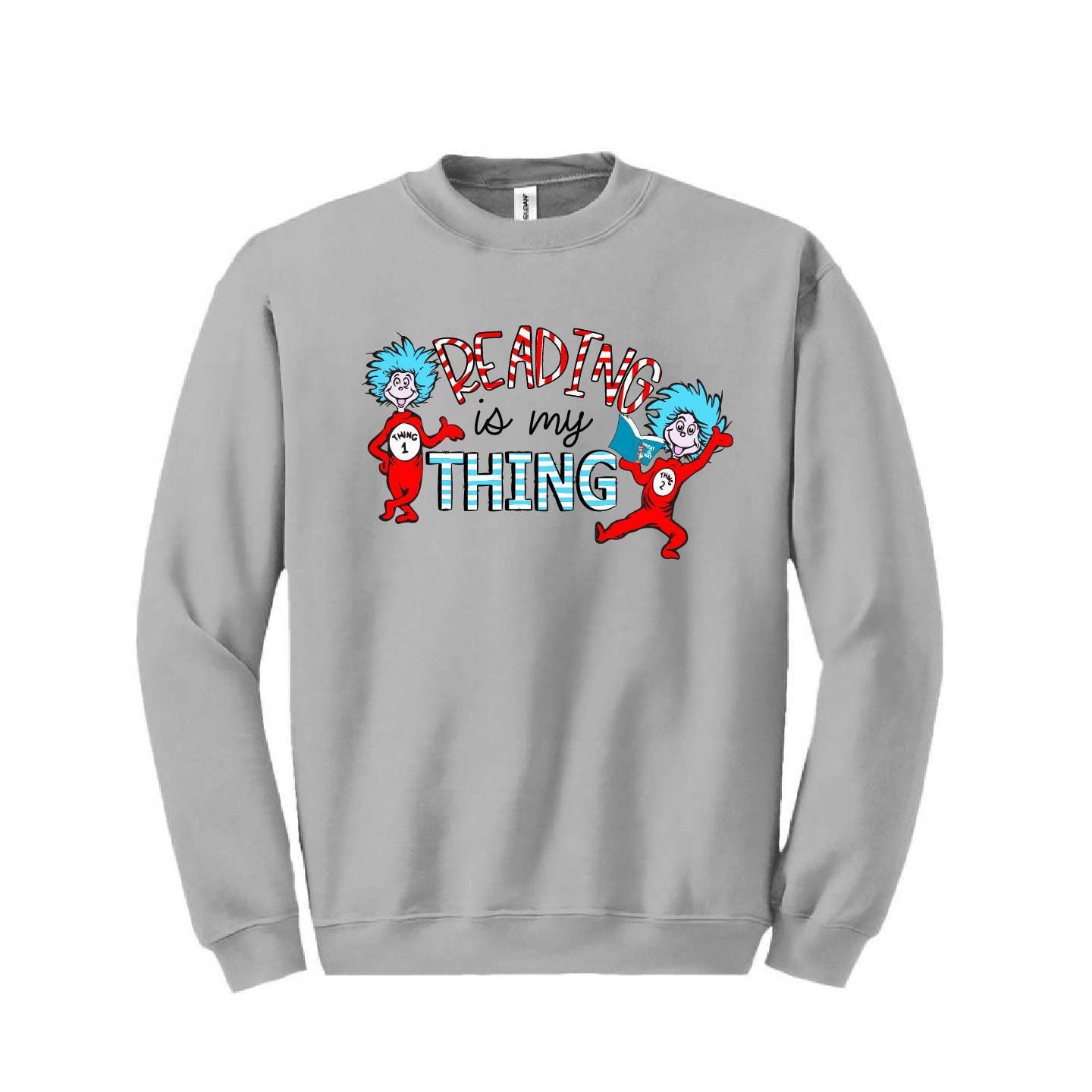 Reading is My Thing/ Dr. Seuss/ Thing 1/ Thing 2/ PNG/ Digital Download ...