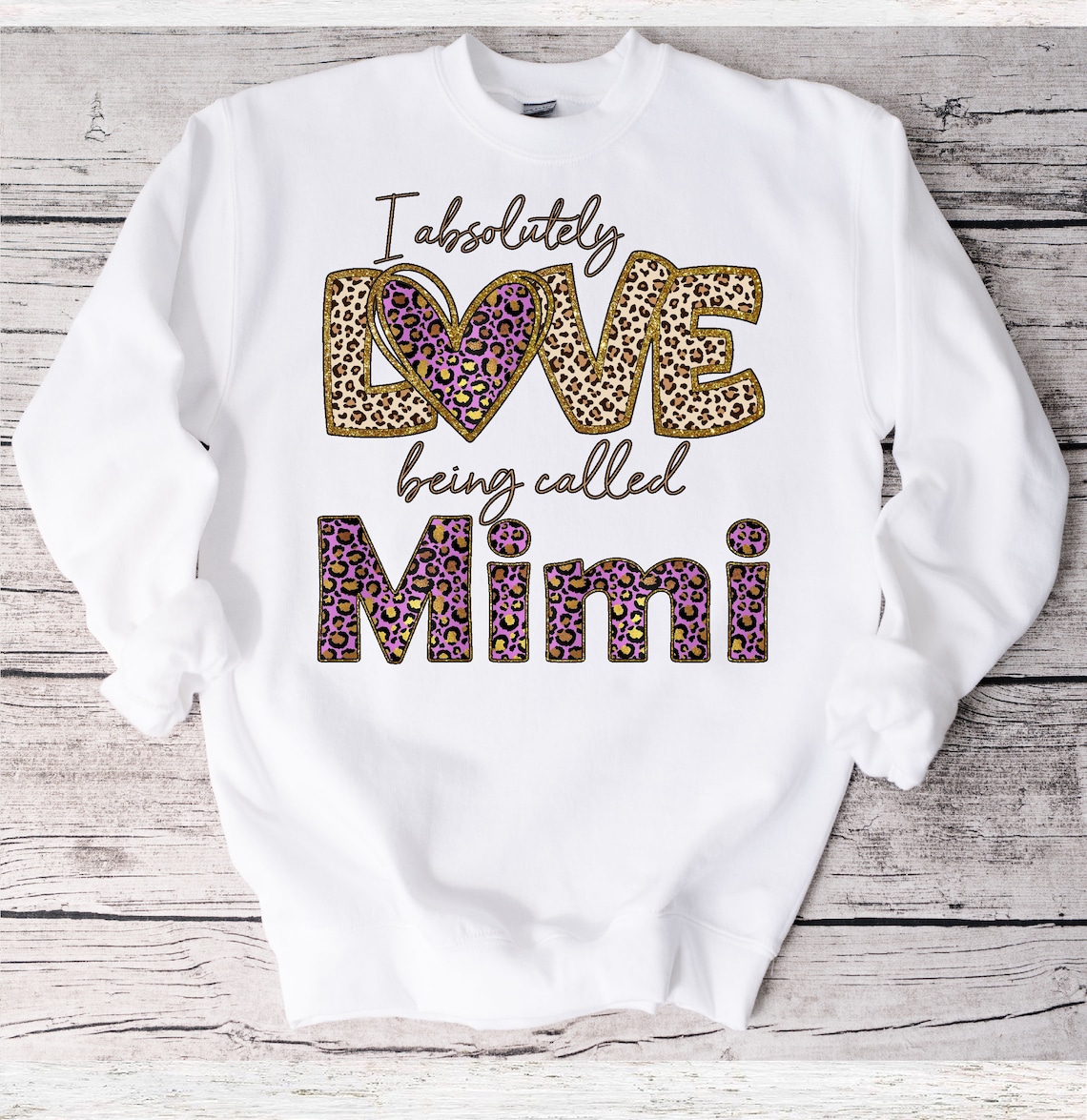 Love Being Called Mimi PNG/ Leopard and Gold Glitter/ PNG/ - Etsy