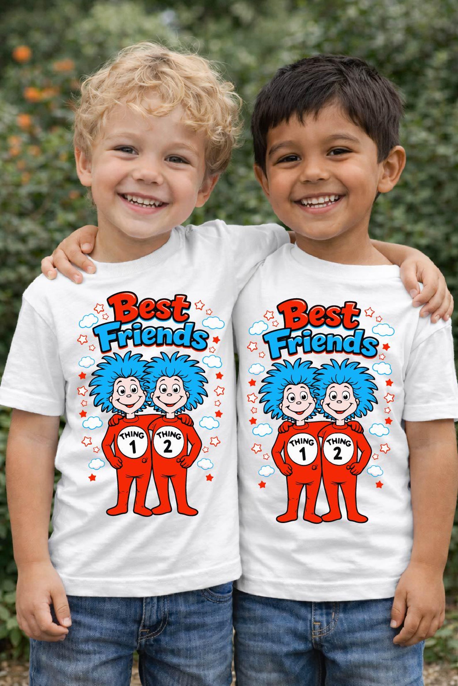 Thing 1 Thing 2/ Dr. Seuss/ Best Friends/ PNG/ Digital Download/ T ...