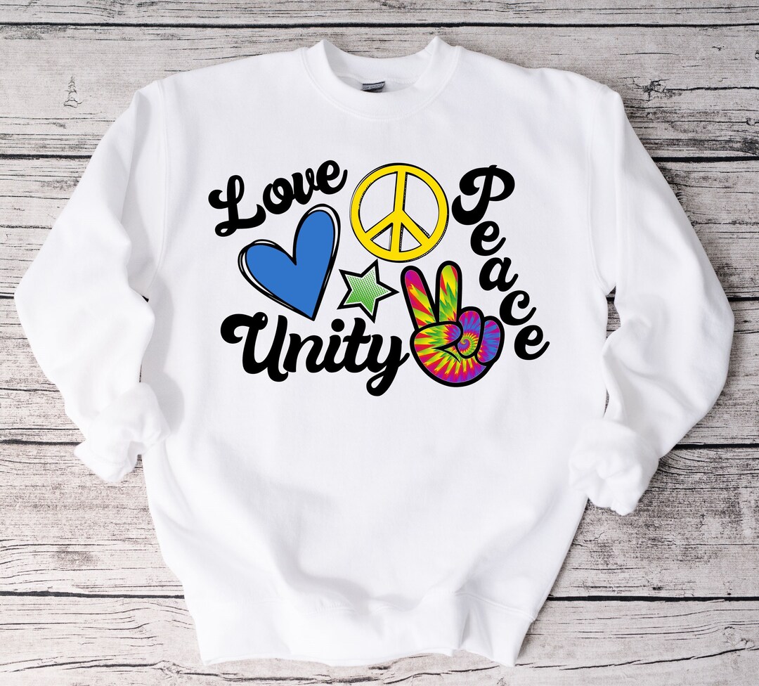 Peace Love Unity/ Tie Die/ Retro/ PNG/ DTF/ Sublimation/ T-shirt Design ...