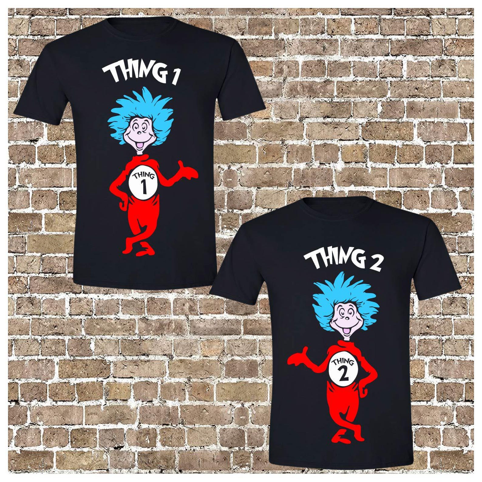 Thing 1 Thing 2/ 4 Files/ for Red or Black Shirt/ Dr. Seuss/ Thing 1 ...