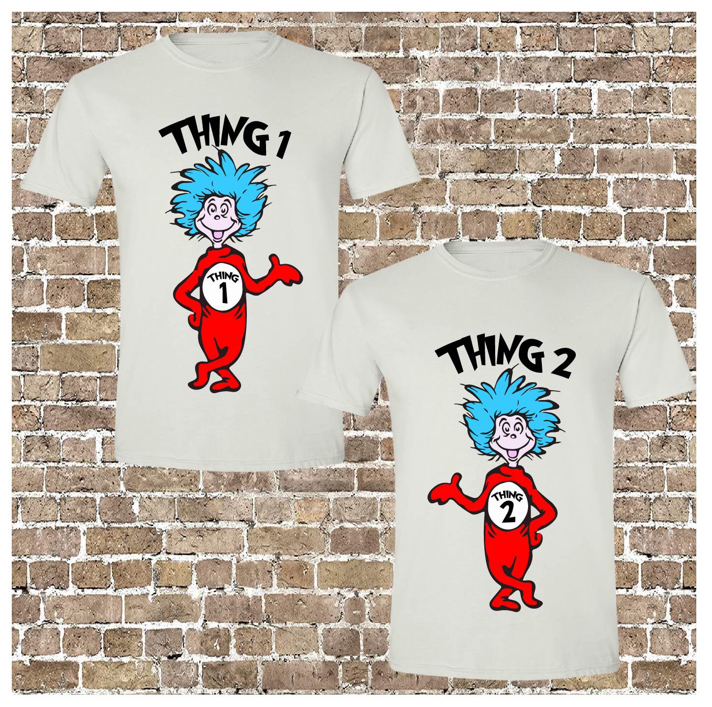 Thing 1 Thing 2/ 2 Files/ Dr. Seuss/ Thing 1/ Thing 2/ PNG/ Digital ...