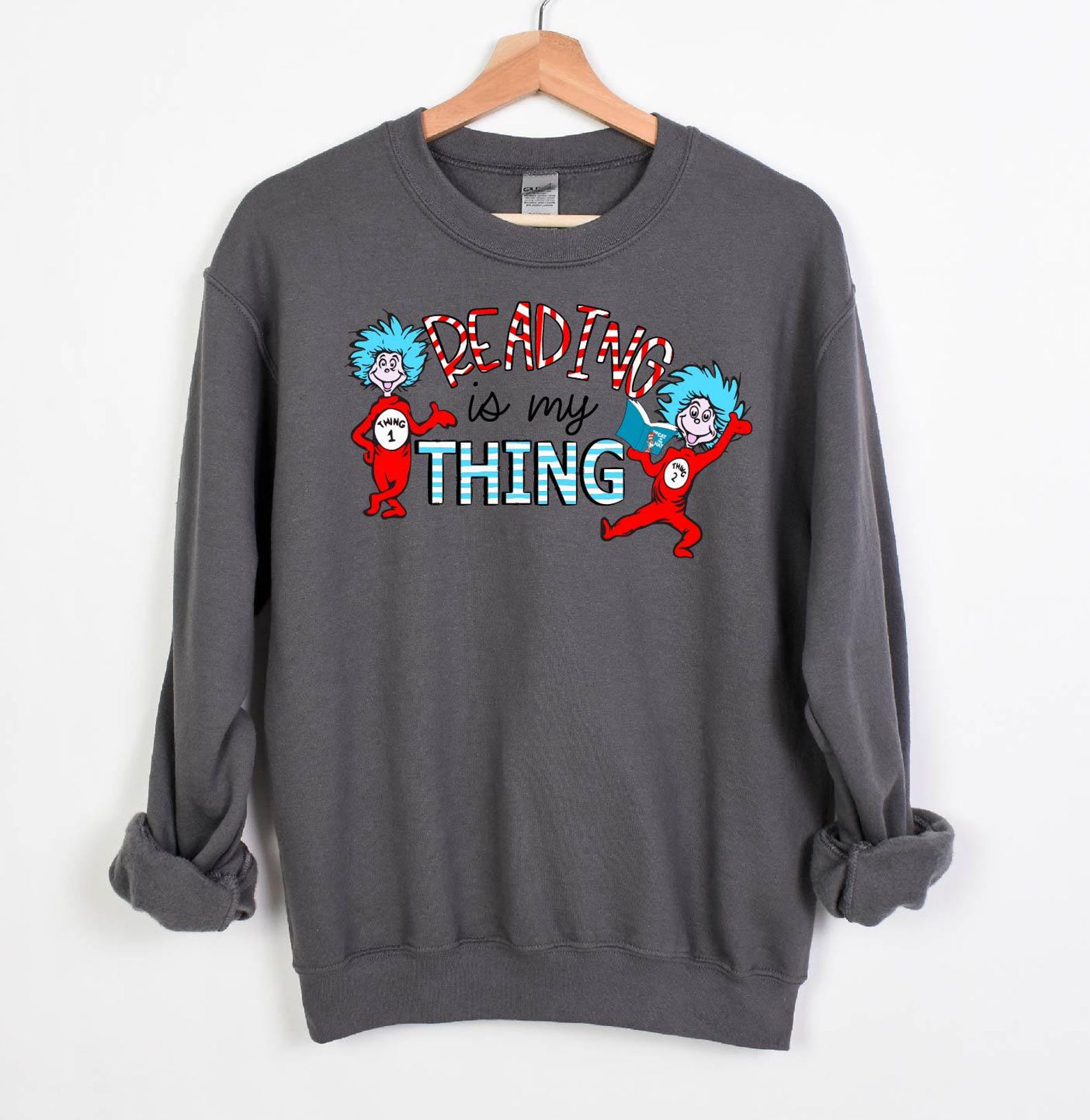Reading is My Thing/ Dr. Seuss/ Thing 1/ Thing 2/ PNG/ Digital Download ...