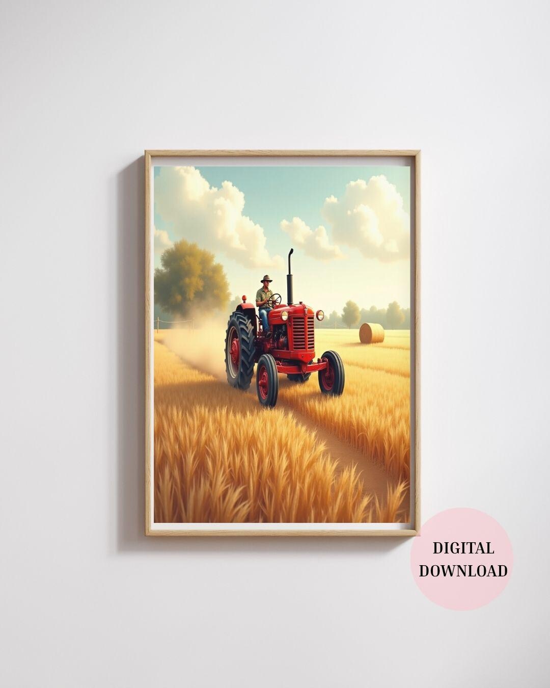 Vintage Tractor Painting, Tractor Wall Art, Tractor Painting , Vintage ...
