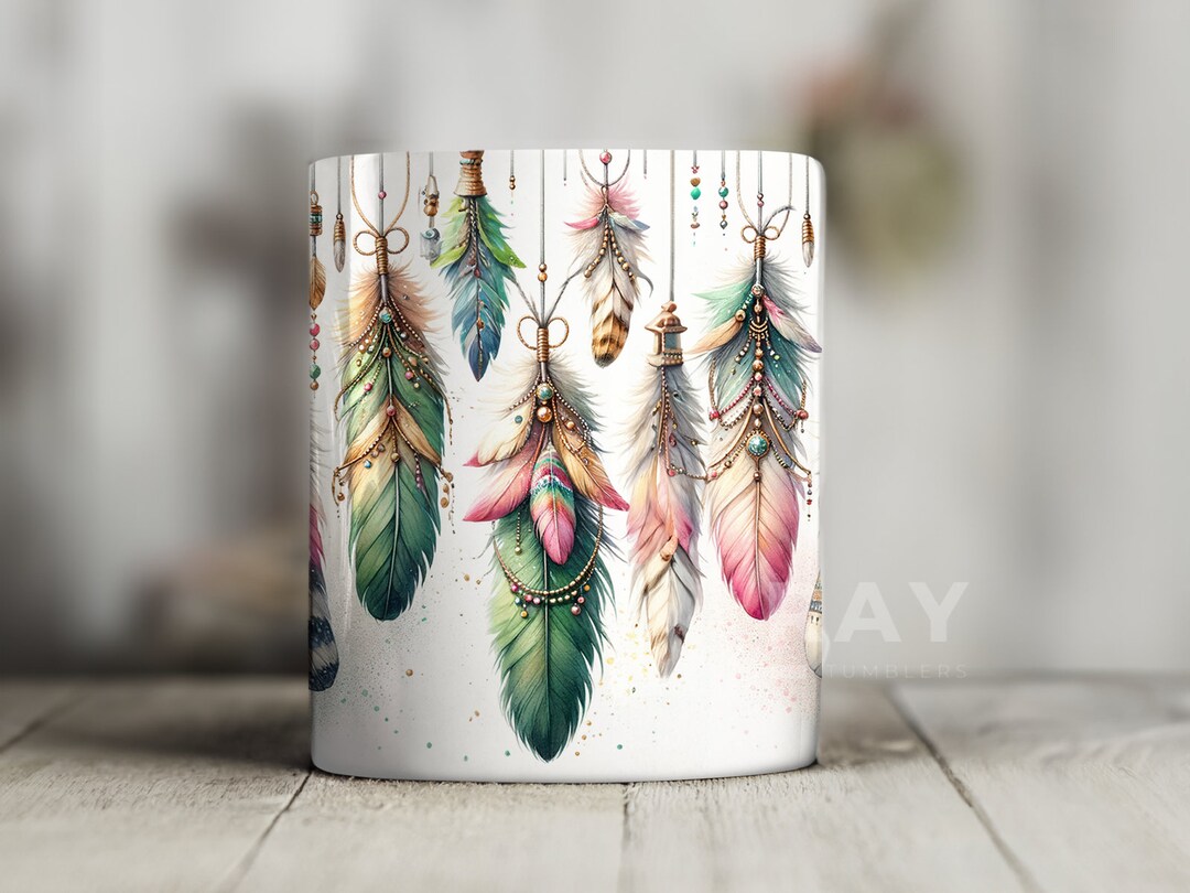 Personalized Feathers Mug, Custom Name Coffee Lover Gift, Gift for Her ...