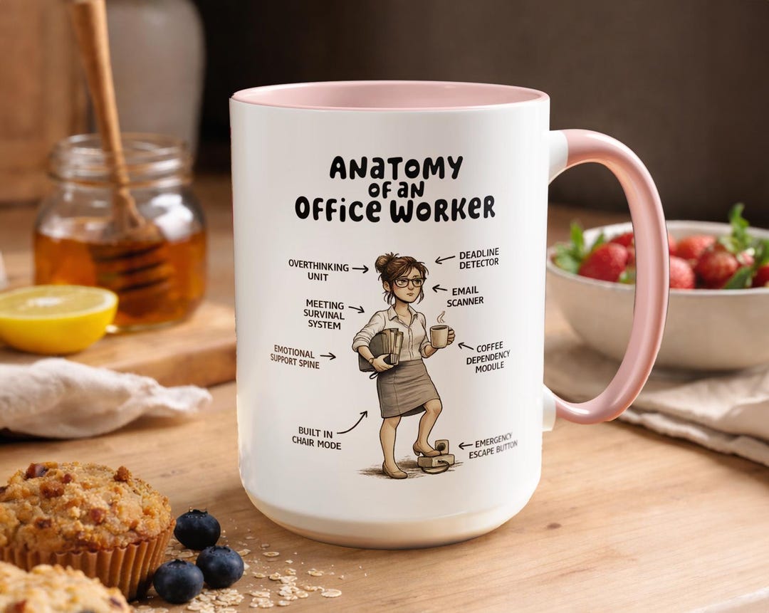 Funny Office Worker Mug Anatomy of an Office Worker Coffee Mug Office ...