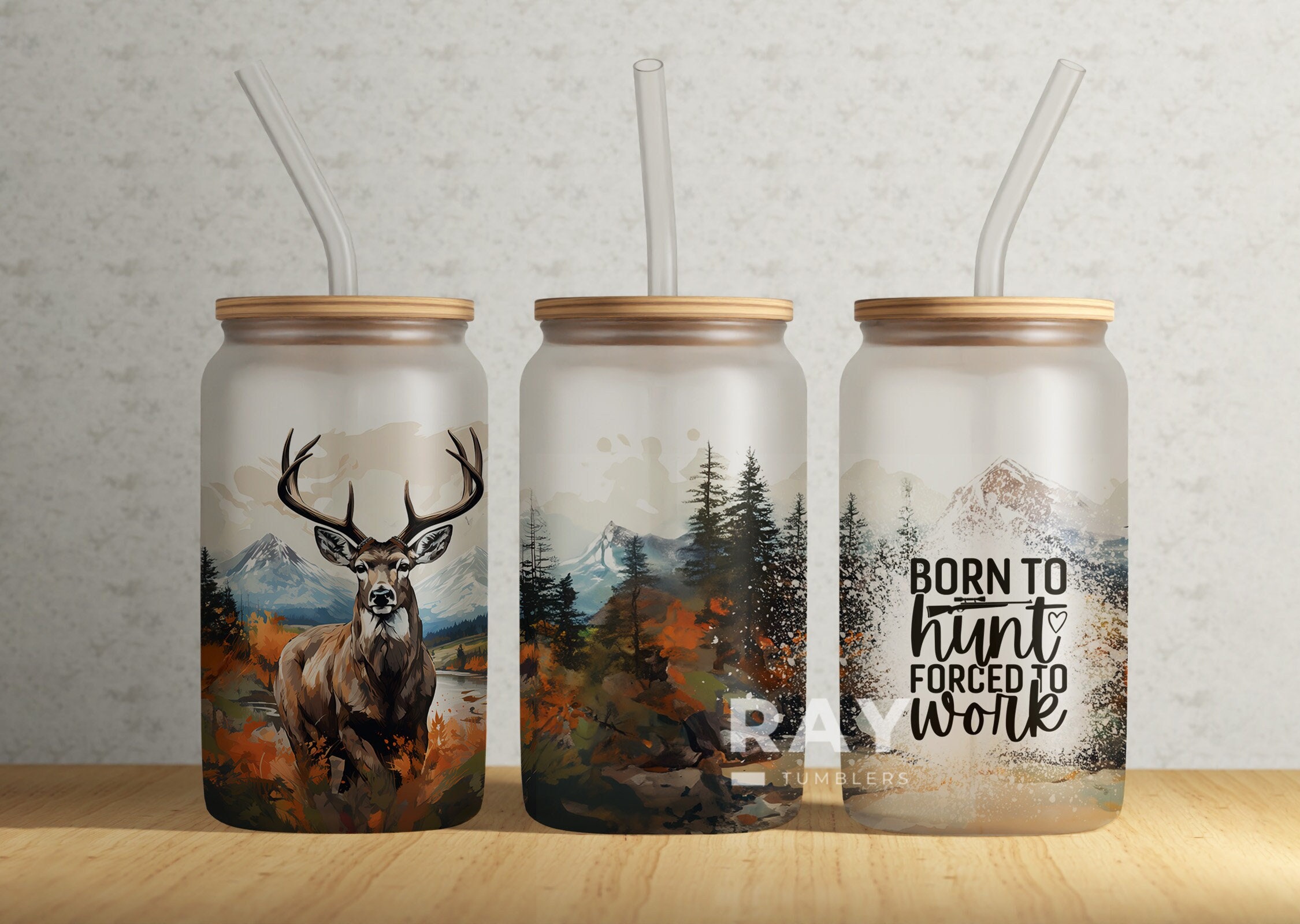 Deer Hunting, 16 Oz Libbey Glass Can, Deer Hunting Gifts for Men ...