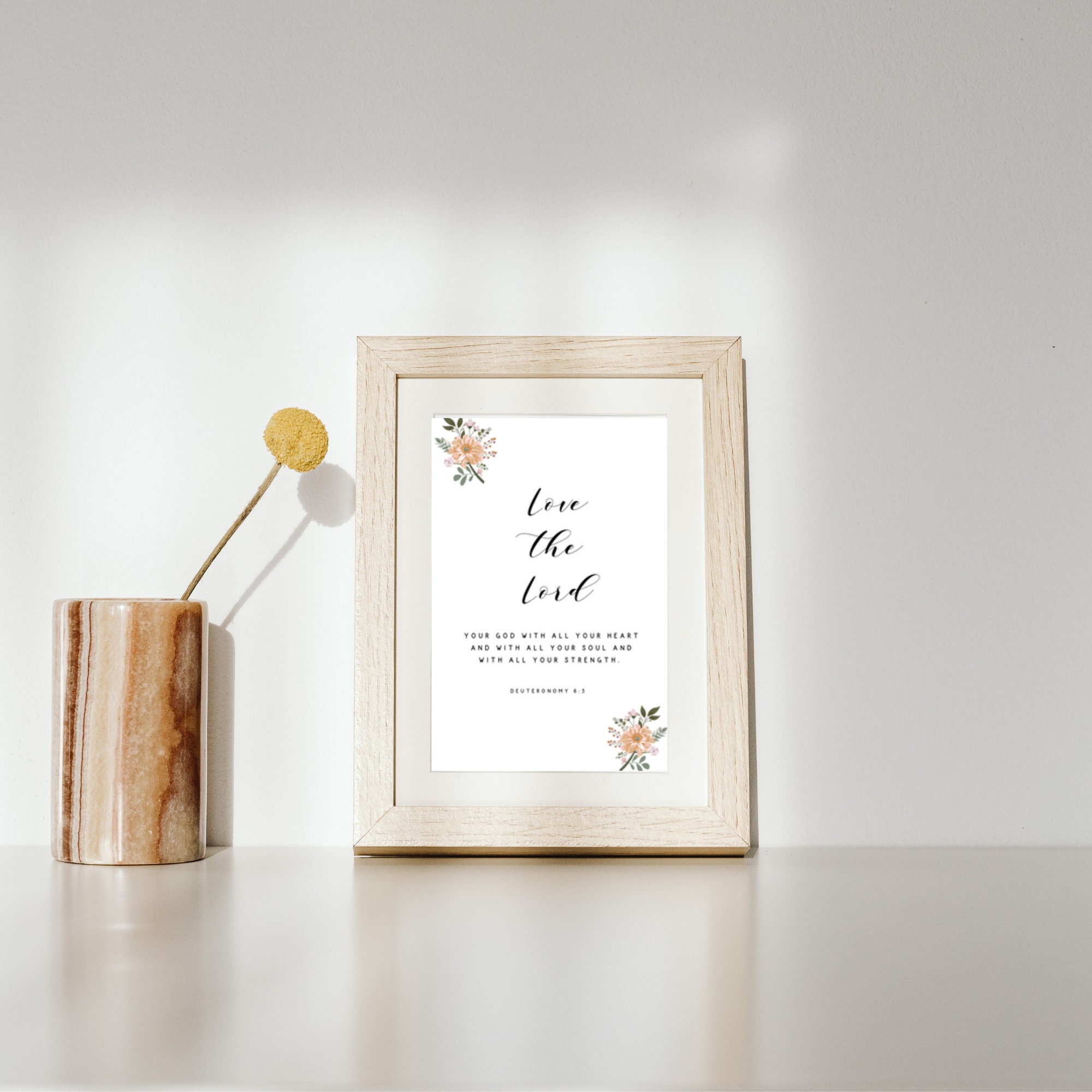 Deuteronomy 6:5-7, Love the Lord With All Your Heart, Bible Verse Wall ...