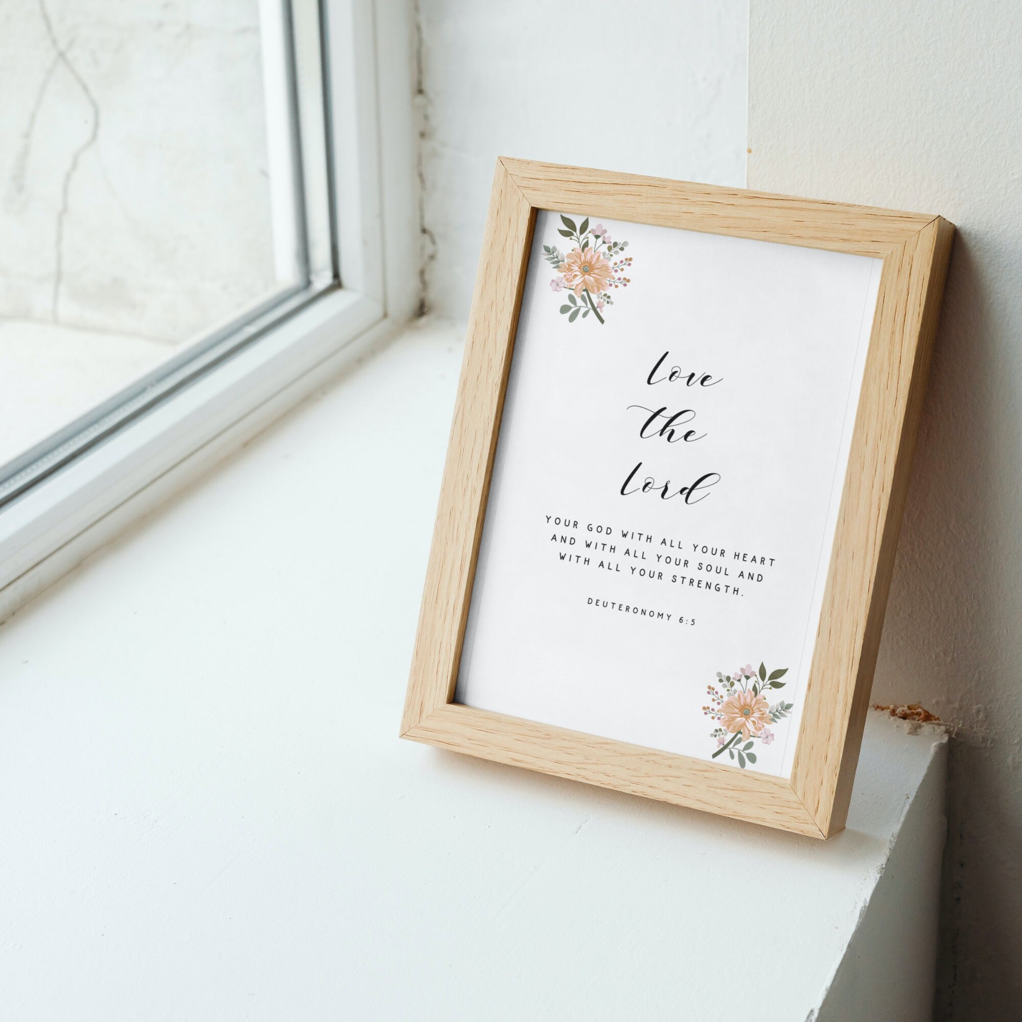 Deuteronomy 6:5-7, Love the Lord With All Your Heart, Bible Verse Wall ...