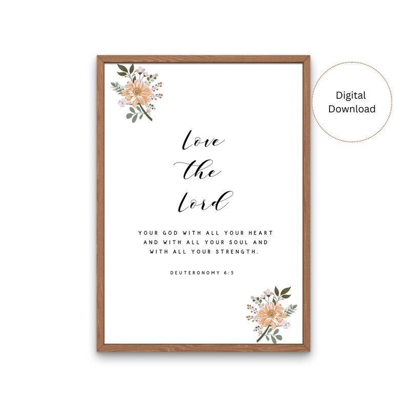 Deuteronomy 6:5-7 Love the Lord With All Your Heart Bible - Etsy