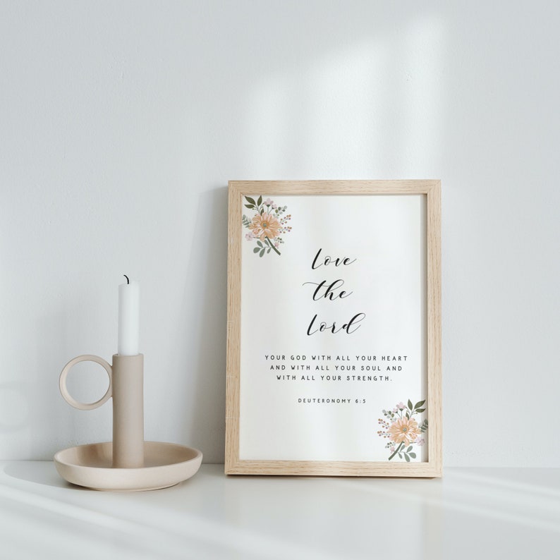 Deuteronomy 6:5-7 Love the Lord With All Your Heart Bible - Etsy