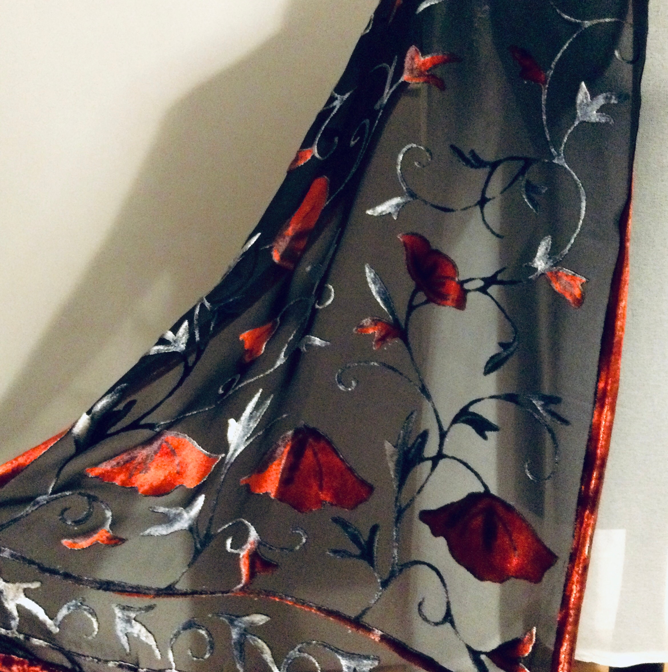 XXL Italian Magnificent Long Luxury Silk Burnout Velvet Scarf ...