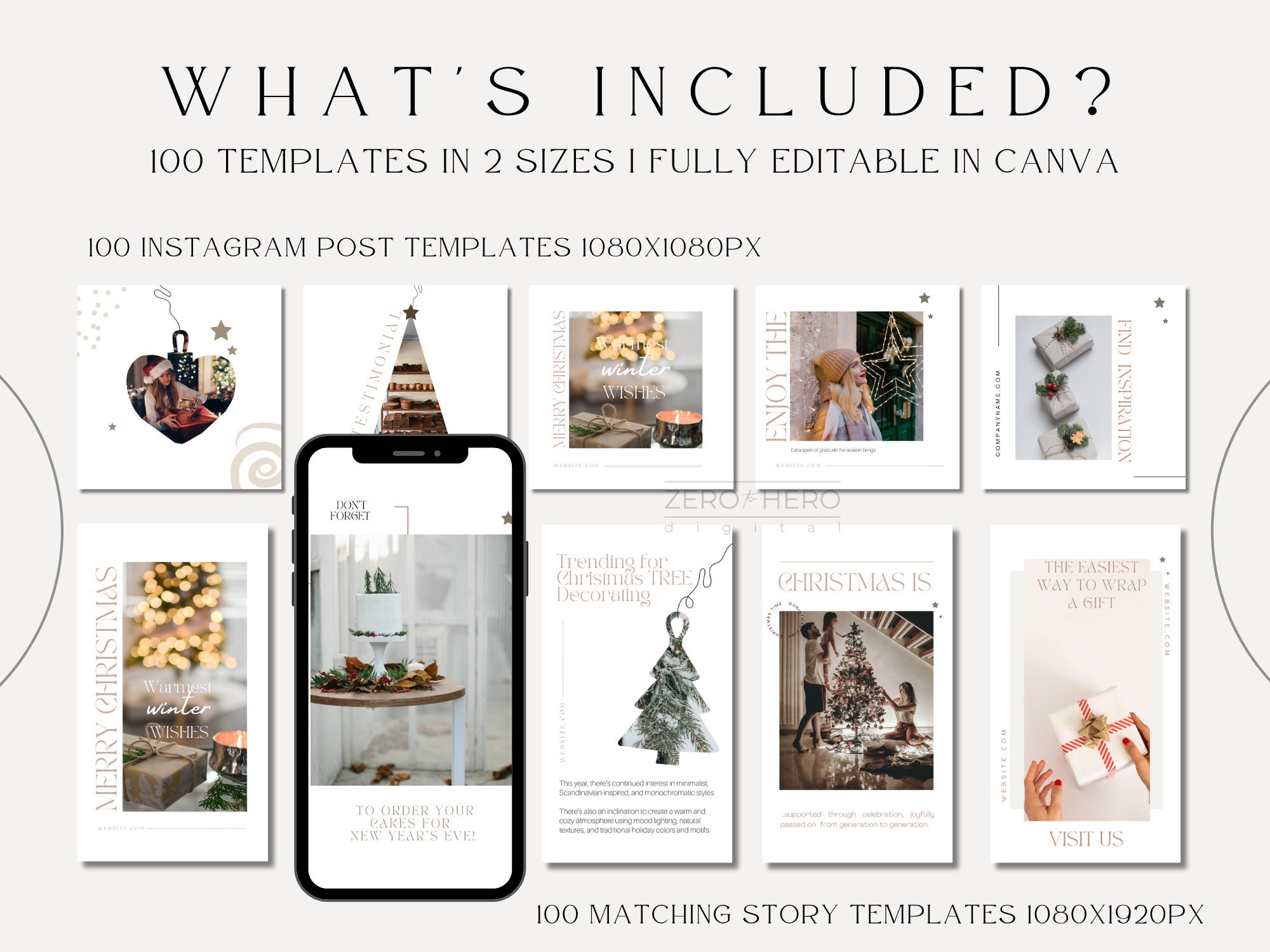 200 Christmas & New Year Eve Social Media Templates Canva Holiday Sale ...