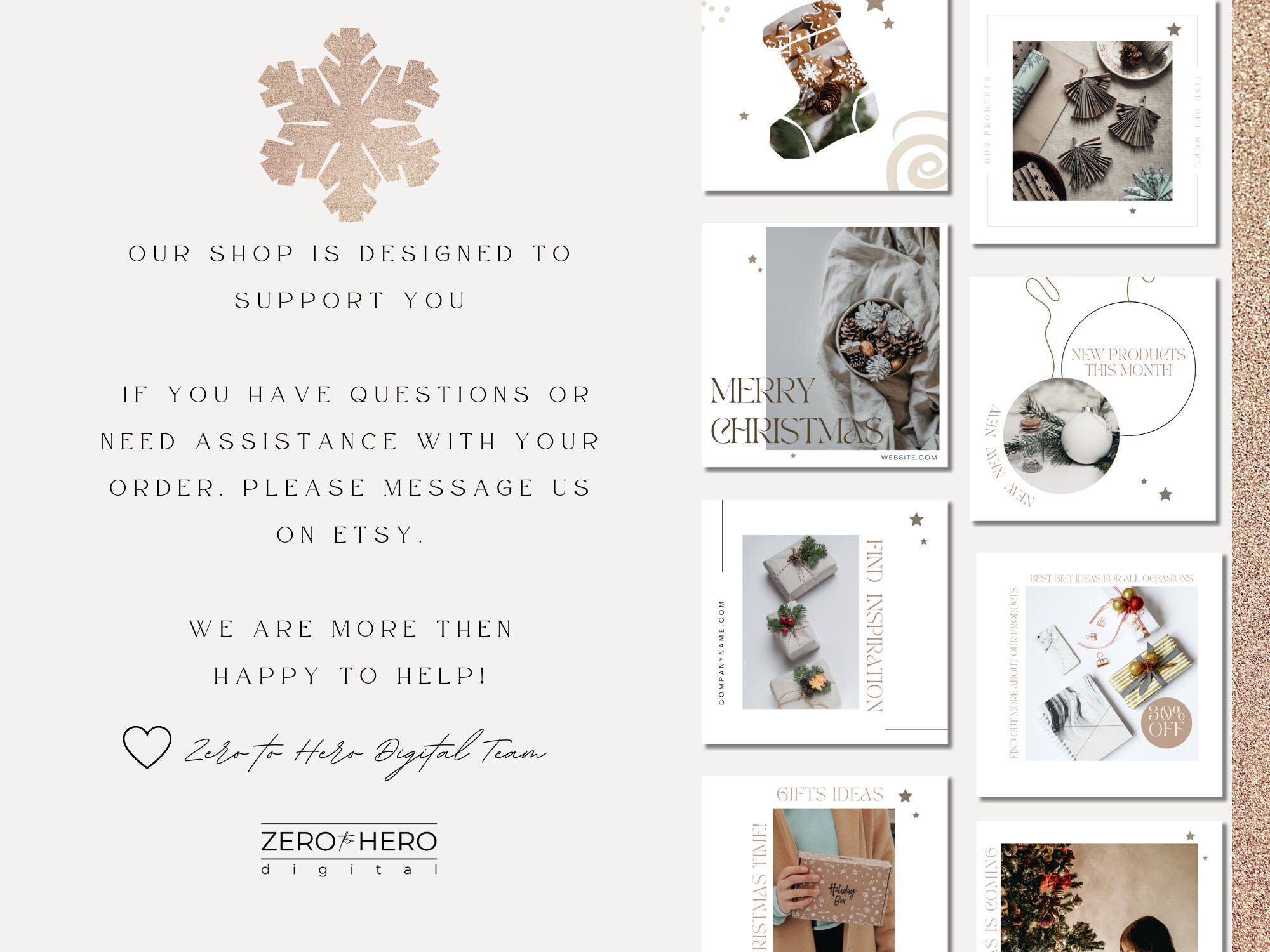 200 Christmas & New Year Eve Social Media Templates Canva Holiday Sale ...