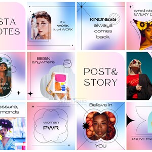 100 Women Empowerment Pack Instagram CANVA Templates | Feminism & Girl ...